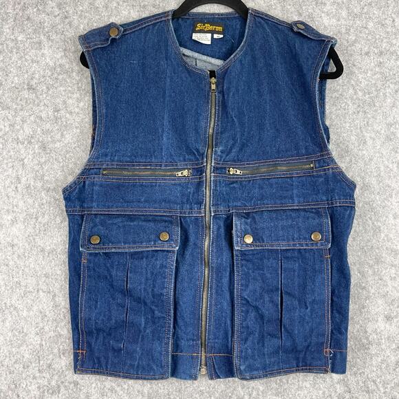 Sir Baron | Jackets & Coats | Vtg Sir Baron Denim Vest Mens Medium Blue ...